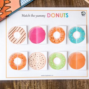 Donut Pattern Match Busy Book Printable, Toddler Busy Binder, Preschool ...