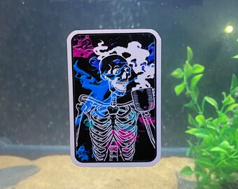 Dark Aesthetic Skeleton Sticker Black and Grey Waterproof - Etsy