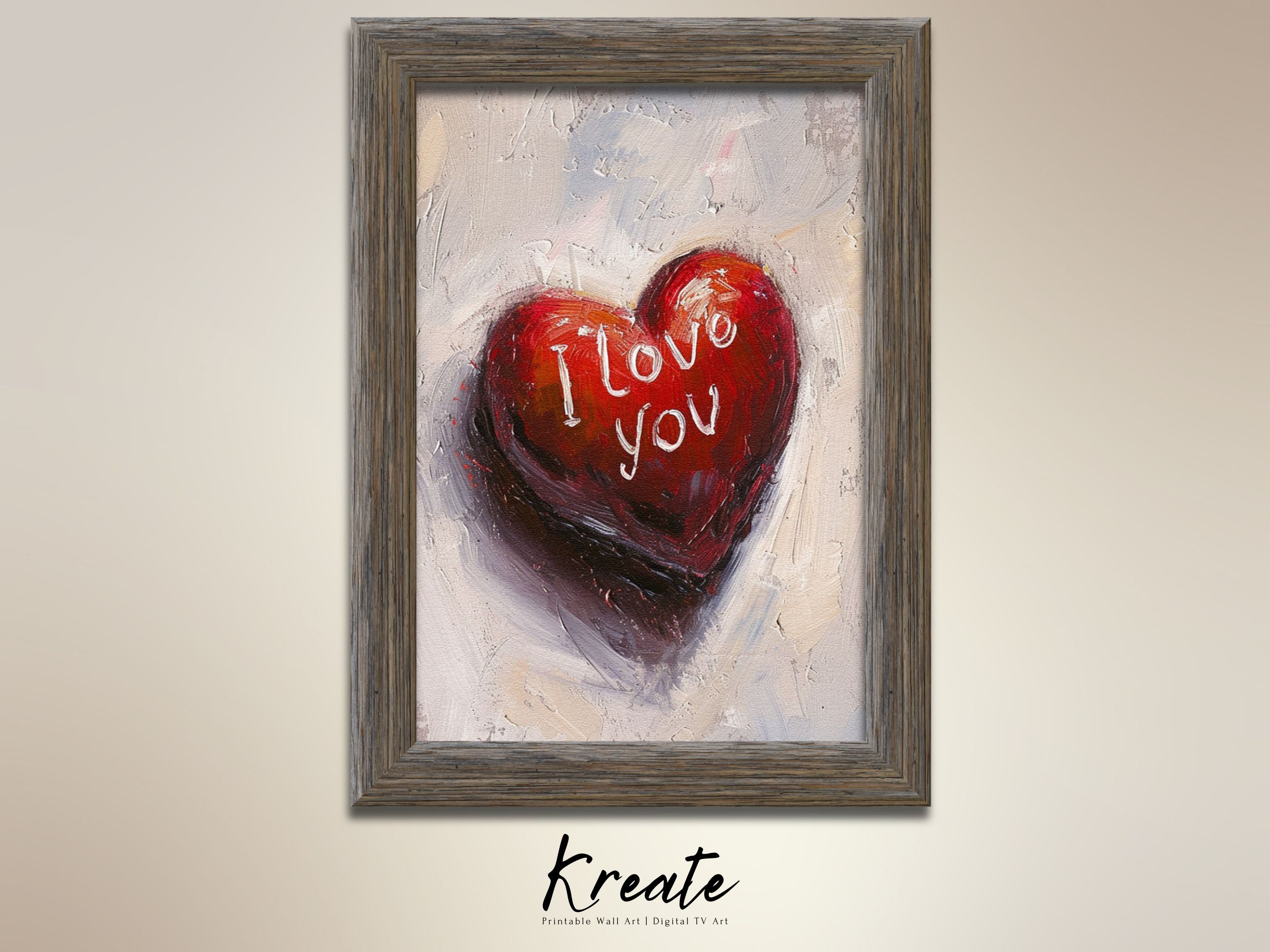 PRINTABLE Valentine's Day RED Heart Print Valentines Wall Art Vintage ...