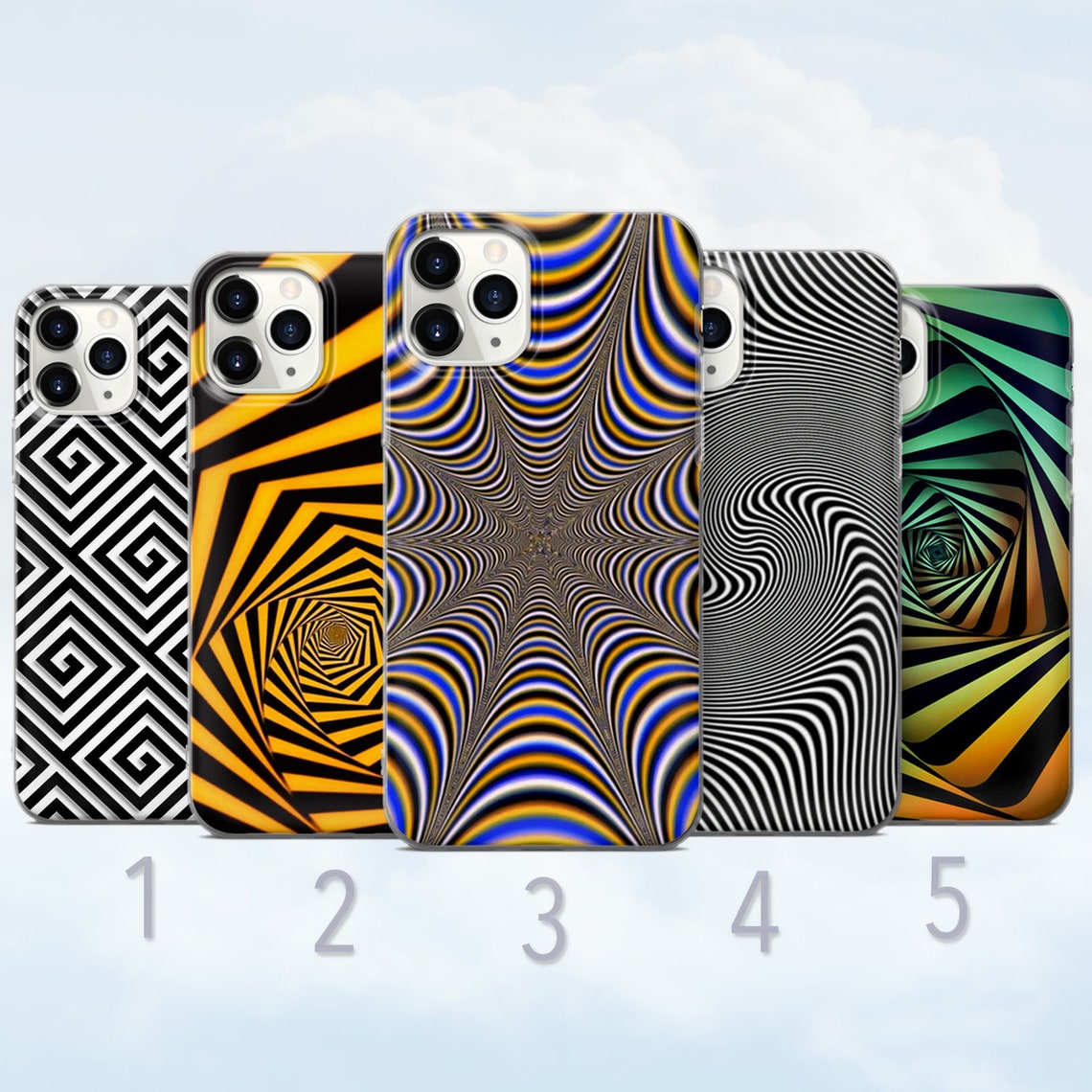 Optical Illusion Phone Case Geometric Pattern Op Art Cover - Etsy