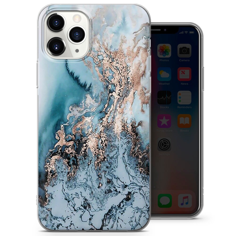 Blue Marble Phone Case, Classic Pattern Aesthetic Cover - Fits iPhone 7 ...