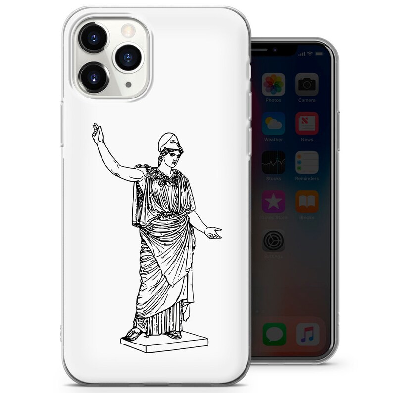 Goddess Athena Clear Phone Case Vintage Mythology Drawing - Etsy