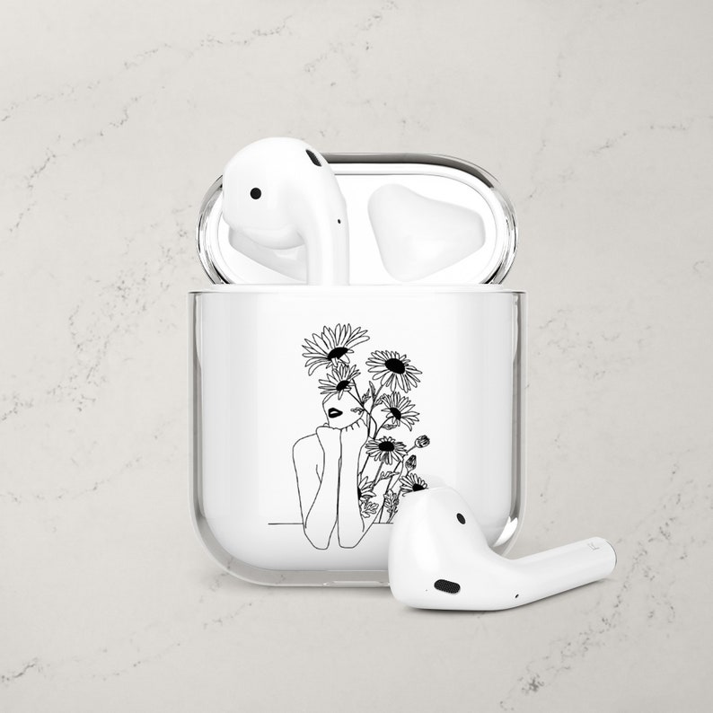 Line Art Clear Airpods Case Aesthetic Feminine Drawing - Etsy