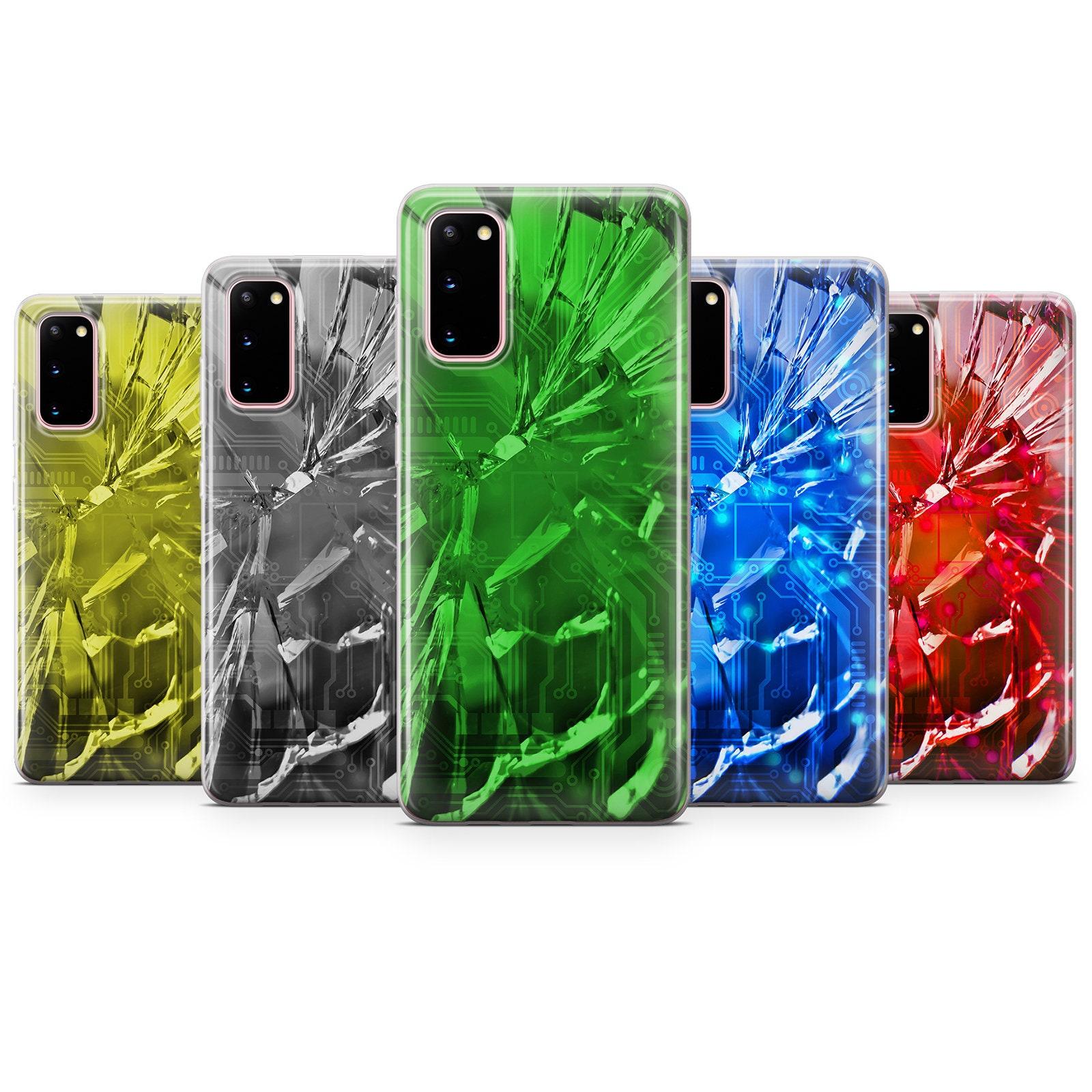 Broken Glass Phone Case, Michrochip, Aesthetic Abstract Cover - Fits ...