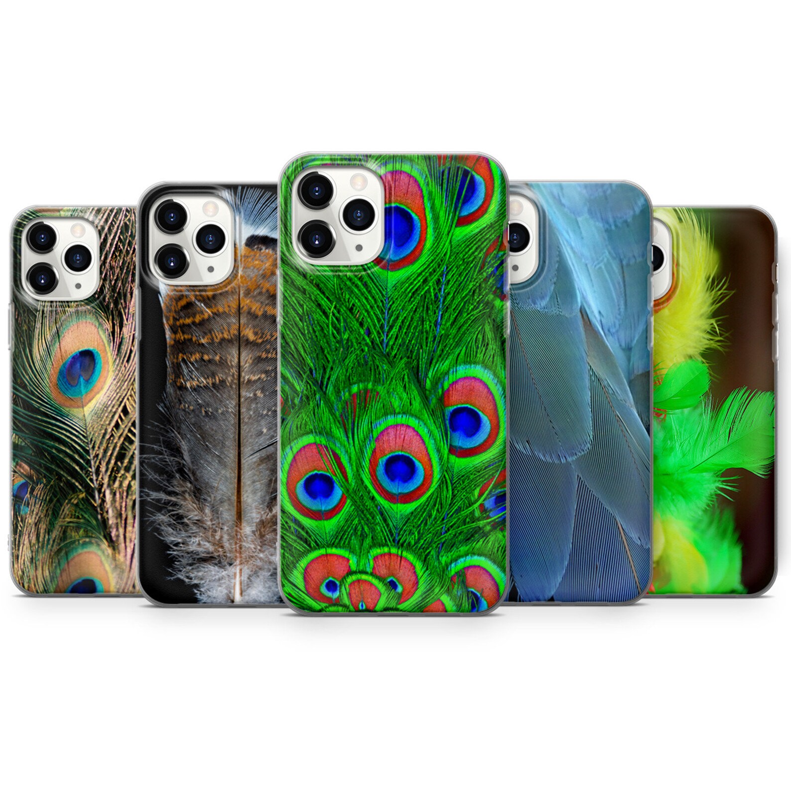 Feathers Phone Case Colorful Feather Pattern Cover Fits | Etsy