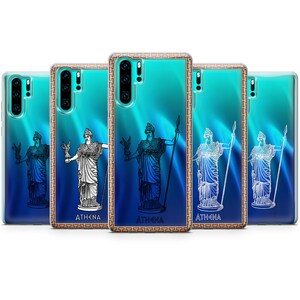 Goddess Athena Clear Phone Case, Vintage Greek Mythology Cover - Fits ...