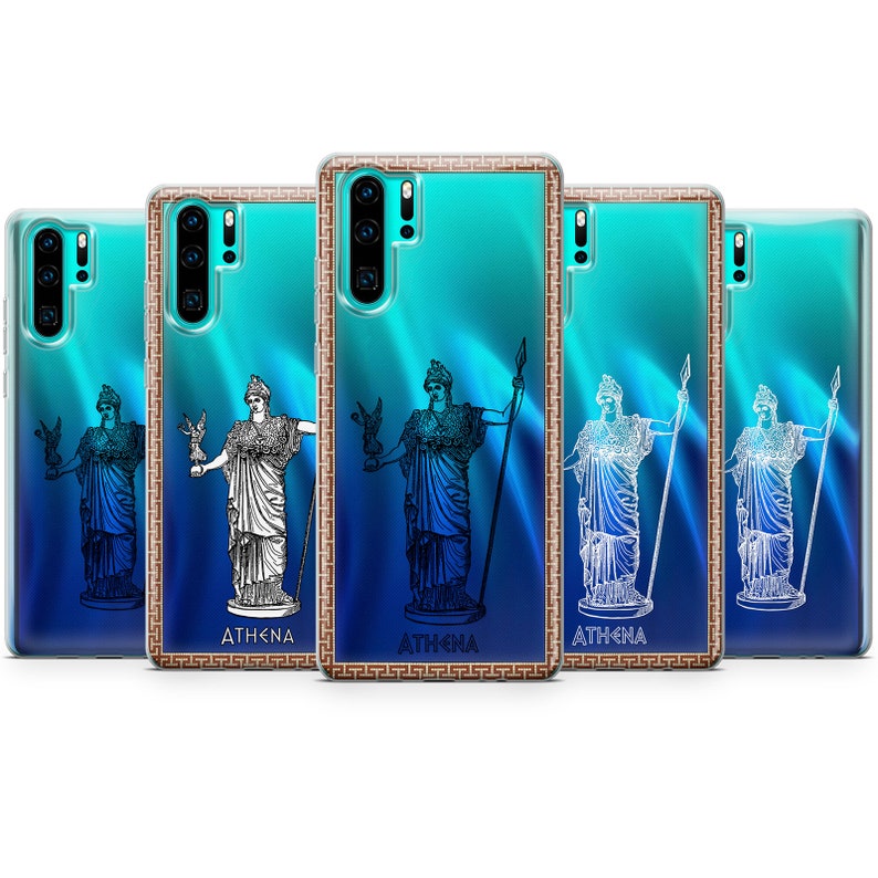 Goddess Athena Clear Phone Case, Vintage Greek Mythology Cover - Fits ...