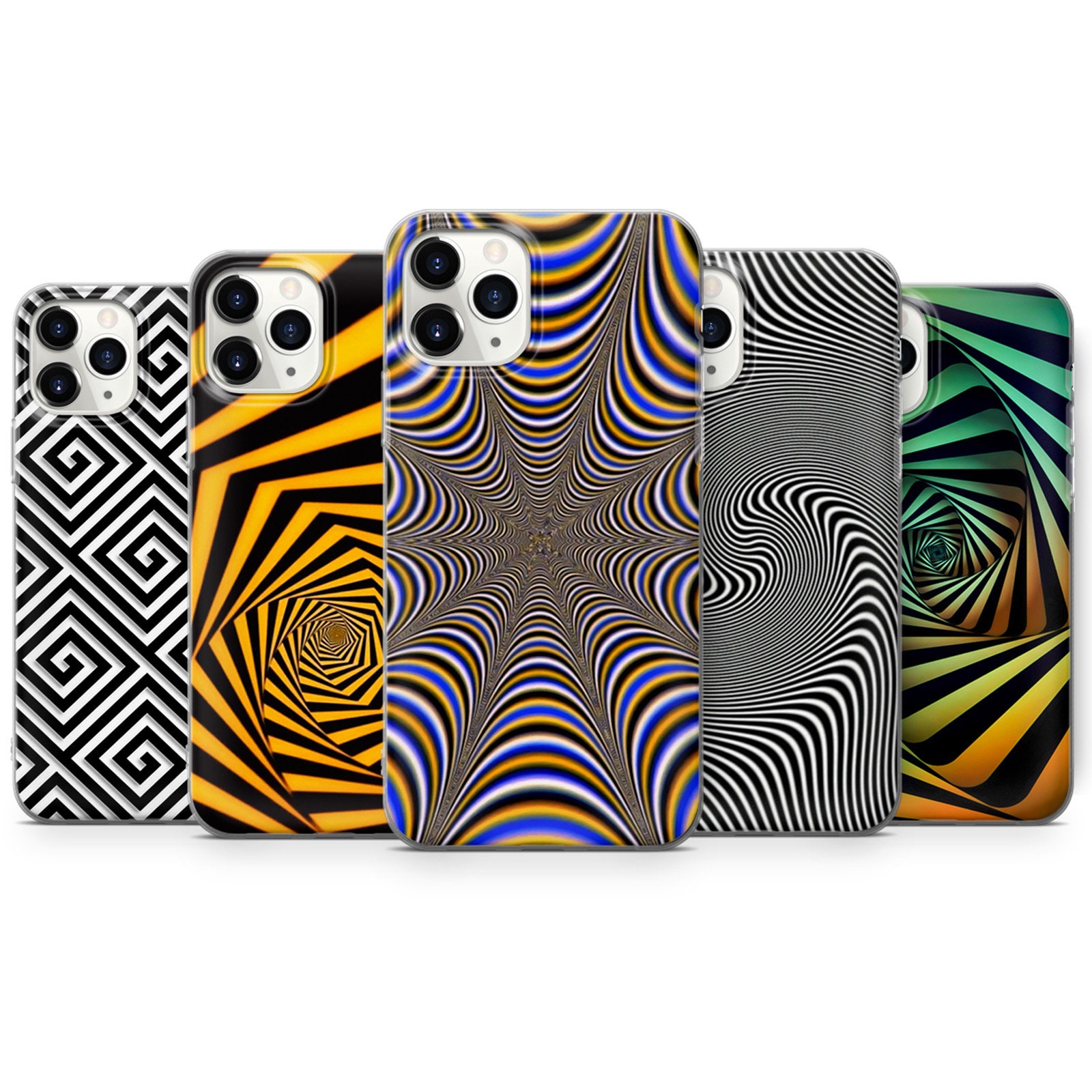 Optical Illusion Phone Case Geometric Pattern Op Art Cover | Etsy