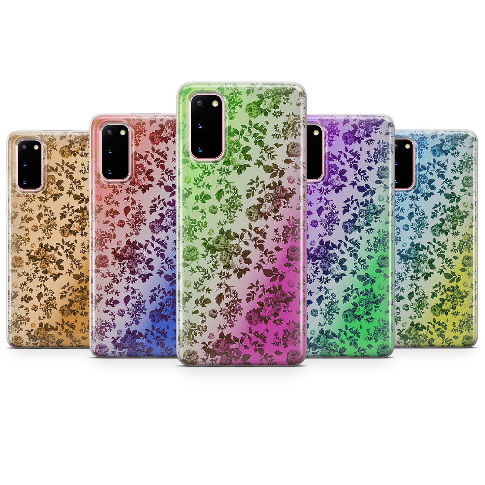 Flower Phone Case Colorful Gradient Flowers Chic Cover iPhone | Etsy