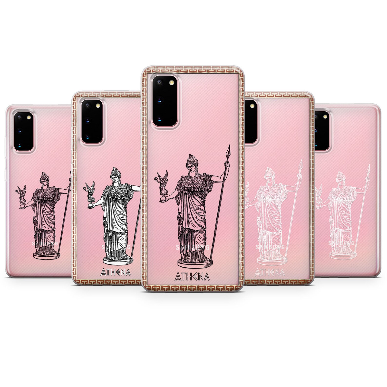 Goddess Athena Clear Phone Case, Vintage Greek Mythology Cover - Fits ...