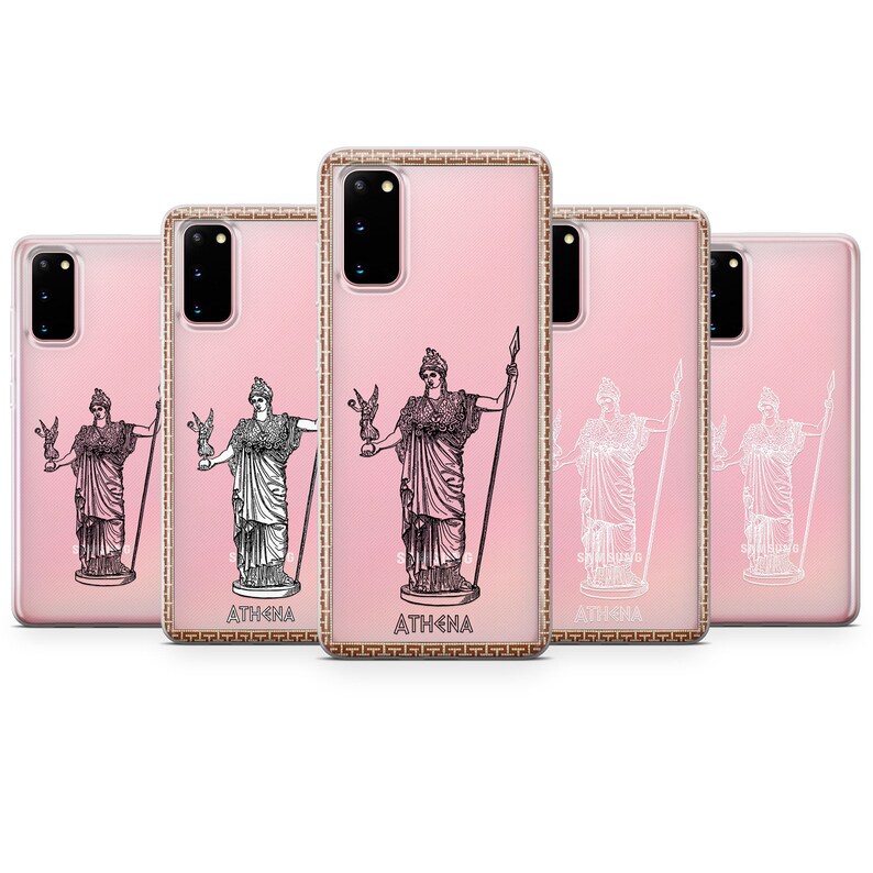 Goddess Athena Clear Phone Case, Vintage Greek Mythology Cover - Fits ...