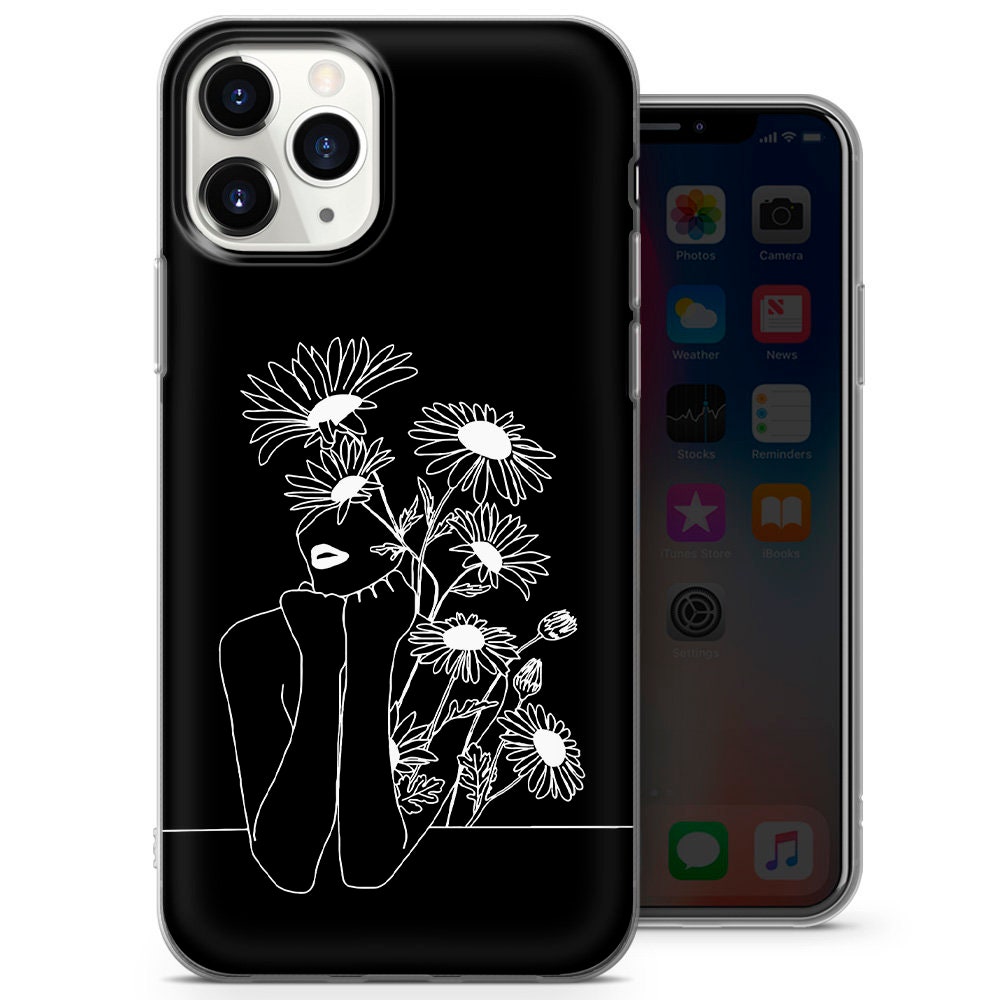 Line Art Phone Case, Aesthetic Feminine One Line Drawing Cover - Fits ...