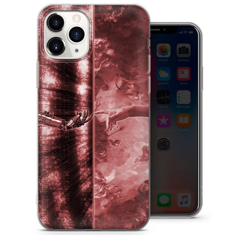 Michelangelo Phone Case Creation of Adam Trippy Abstract - Etsy