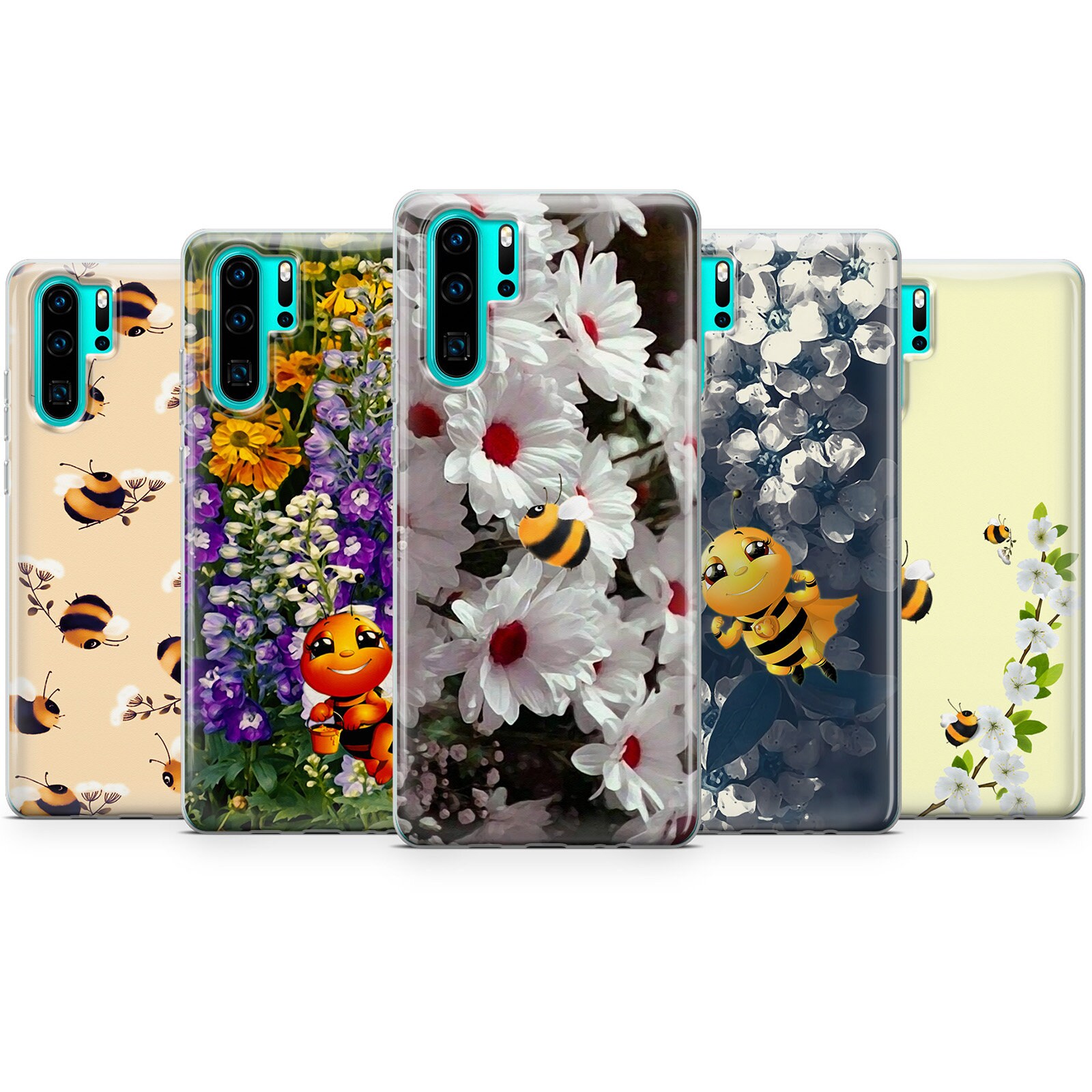 Cute Bumble Bee Phone Case Floral Pattern Bumblebee Cover | Etsy