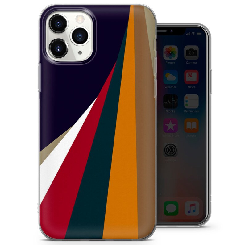 Retro Stripes Phone Case Aesthetic Colors Bauhaus Cover - Etsy