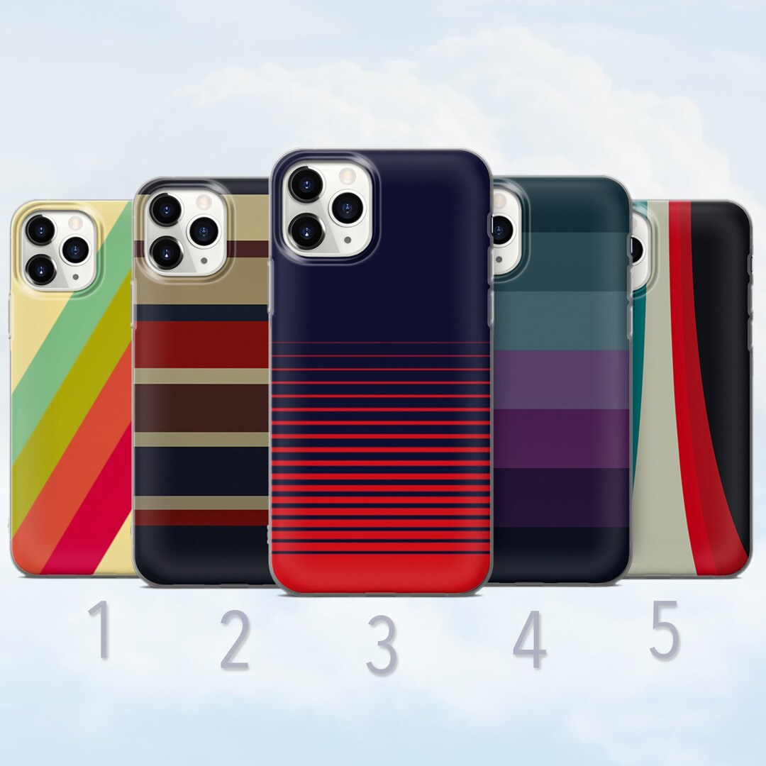 Retro Stripes Phone Case, Aesthetic Colors, Bauhaus Cover - Fits iPhone ...