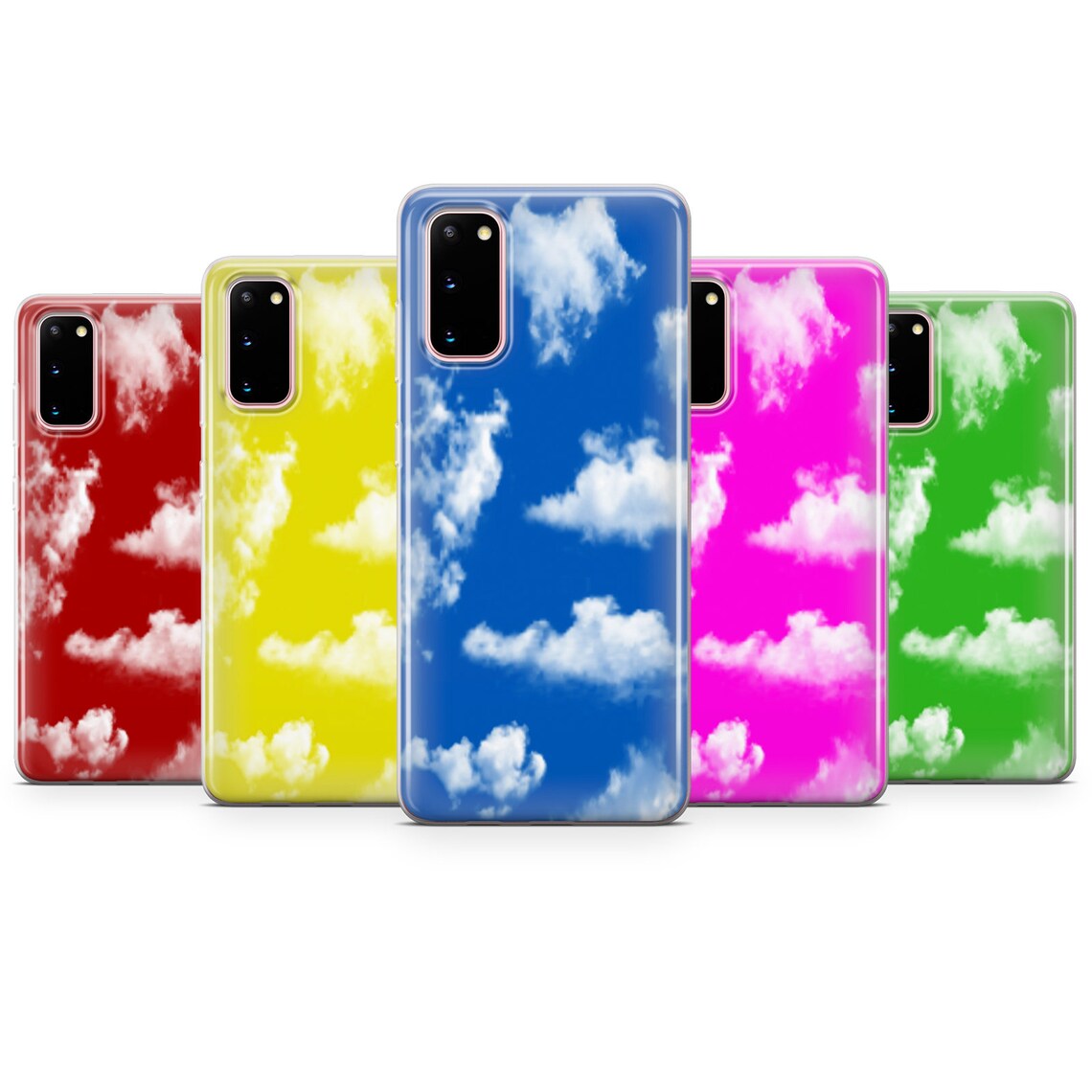 Fluffy Clouds Phone Case Cute Colorful Sky Pattern Cover | Etsy