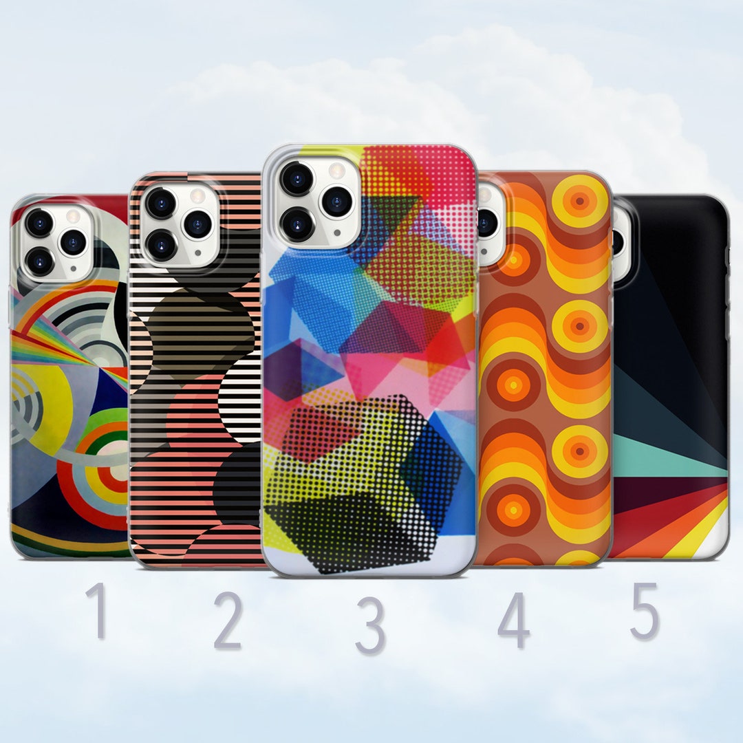 Retro Phone Case, Aesthetic Vintage Colors, Shapes, Bauhaus Cover ...