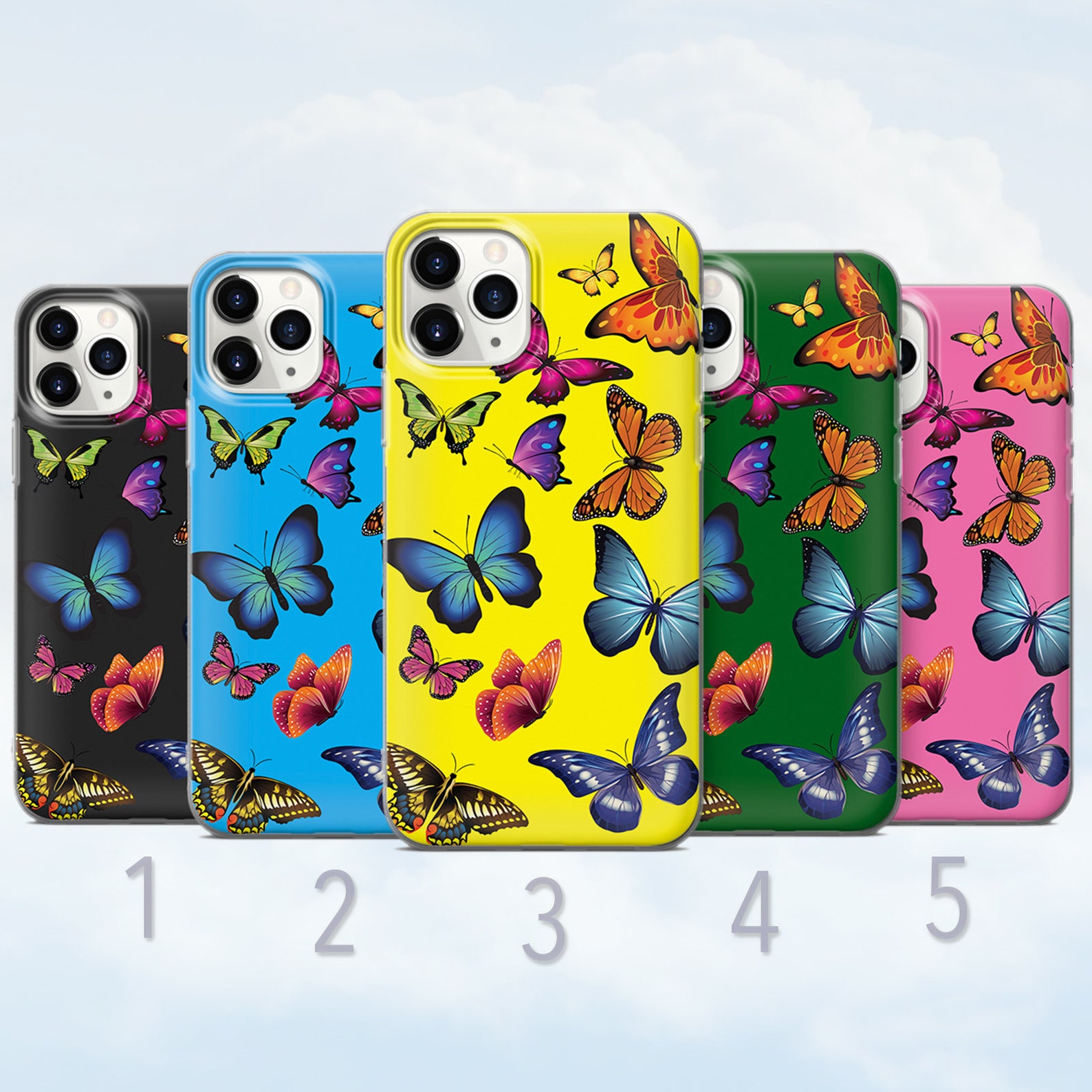 Butterfly Phone Case, Cute Butterflies Pattern Cover - Fits iPhone 7, 8 ...