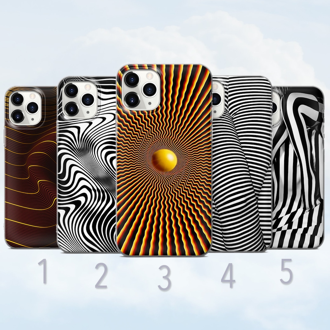 Optical Illusion Phone Case, Geometric Pattern, Op Art Cover - Fits ...