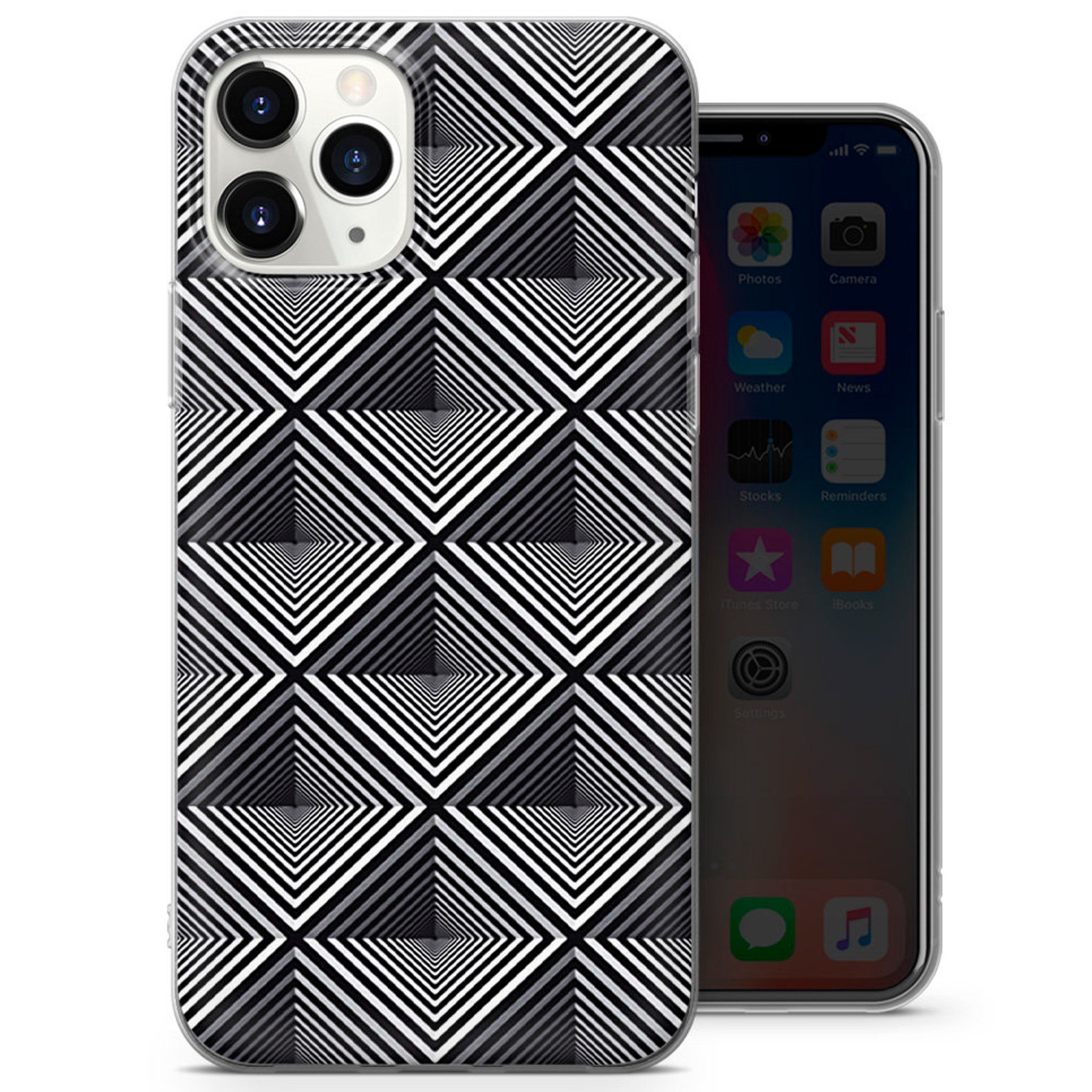 Optical Illusion Phone Case Geometric Pattern Op Art Cover - Etsy