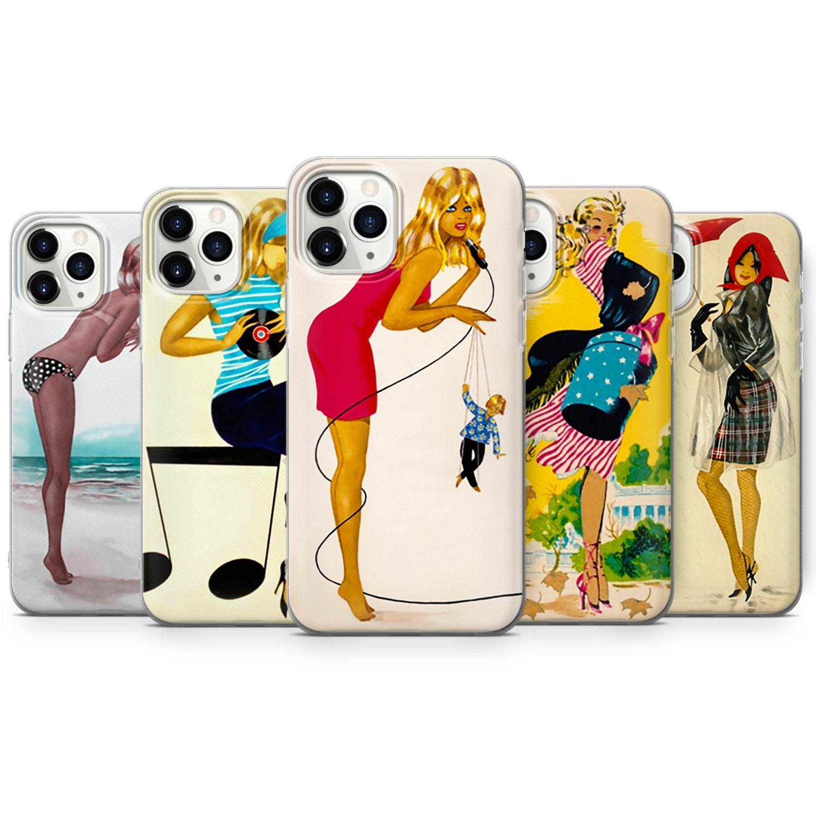 Vintage Woman Fashion Phone Case Feminine Retro Chic Cover | Etsy