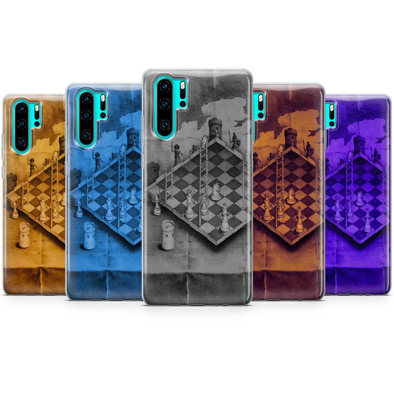 Escher Chess Phone Case Optical Illusion Retro Op Art Cover - Etsy UK