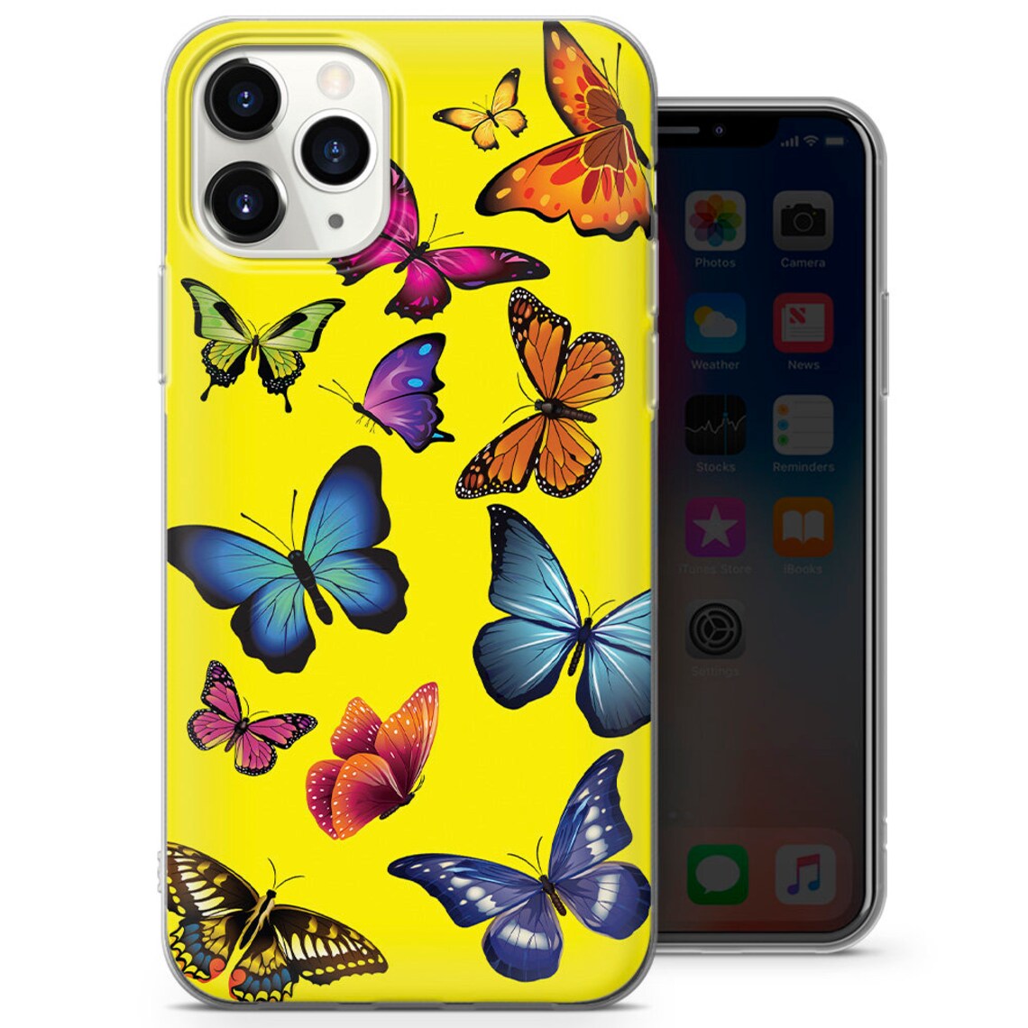 Butterfly Phone Case, Cute Butterflies Pattern Cover - Fits iPhone 7, 8 ...