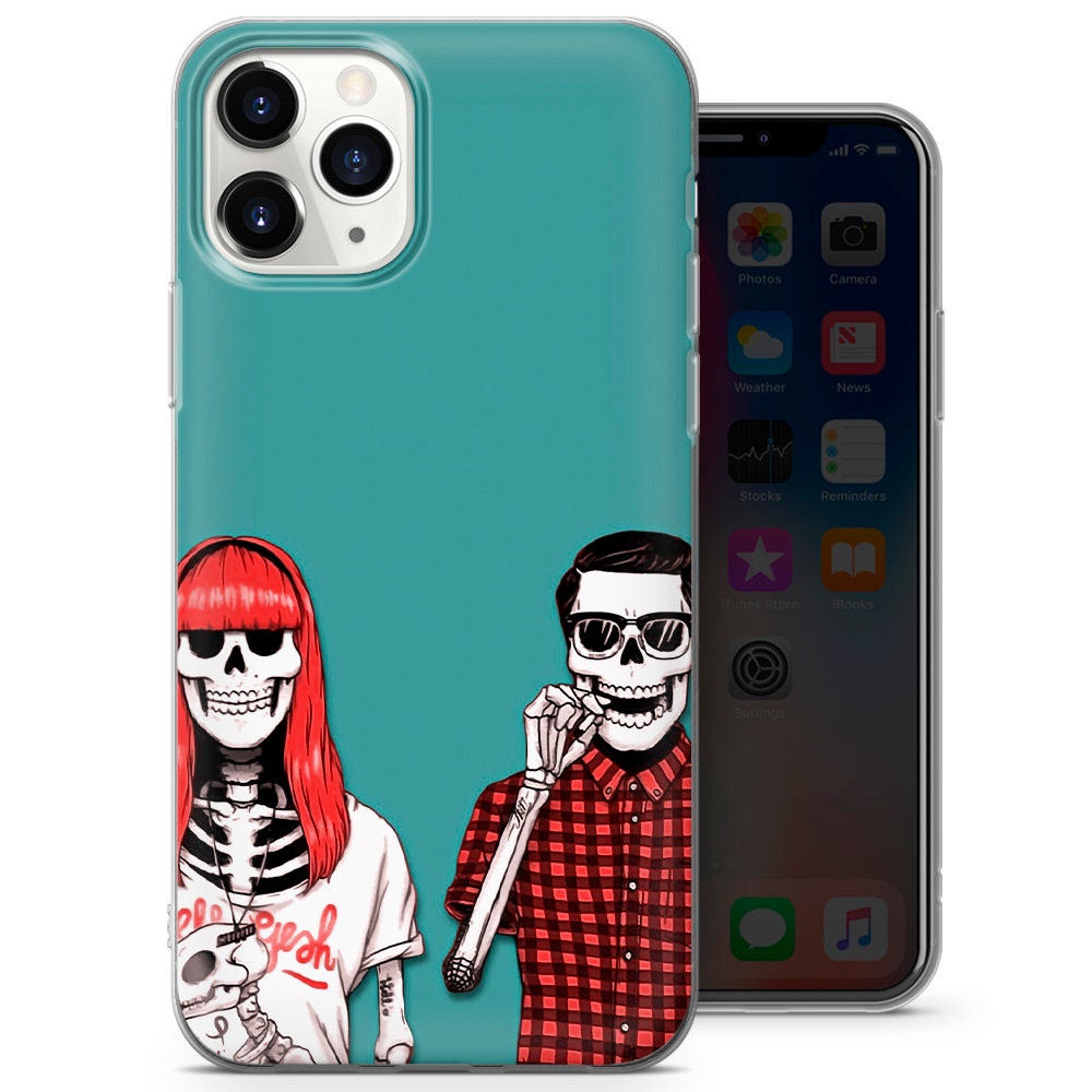 Skeleton Phone Case Spooky Zombies Colorful Halloween | Etsy