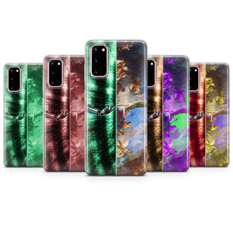 Michelangelo Phone Case Creation of Adam Trippy Abstract - Etsy