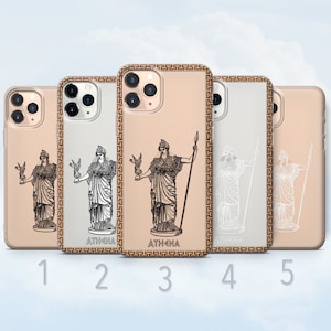 Goddess Athena Clear Phone Case, Vintage Greek Mythology Cover - Fits ...
