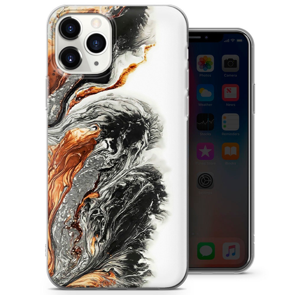 Black Marble Phone Case, Classic Aesthetic Pattern Cover - Fits iPhone ...
