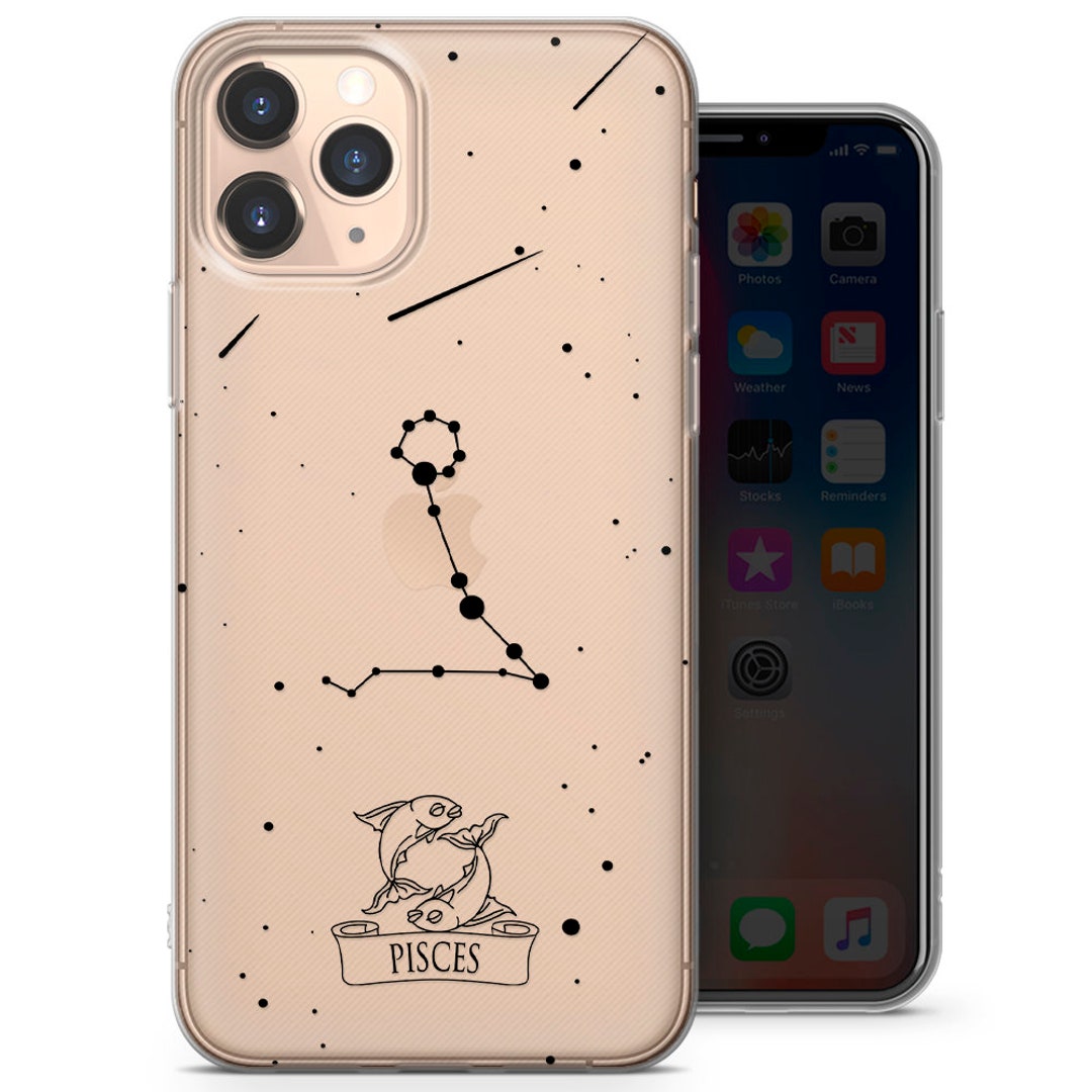 Pisces Clear Phone Case, Aesthetic Zodiac, Star Constellation Cover ...