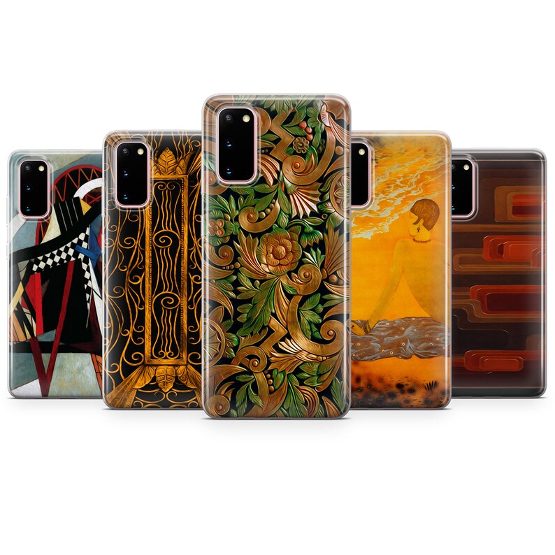 Art Deco Phone Case, Oil Painting, Aesthetic Retro, Colorful Bling ...