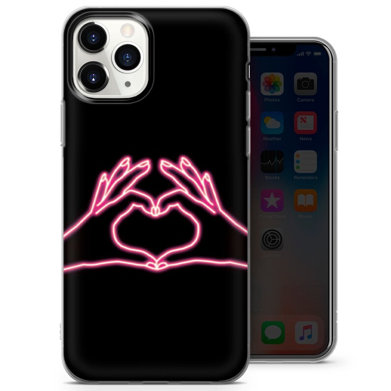 Neon Phone Case Minimalist Feminine Cute Neon Glow Black - Etsy