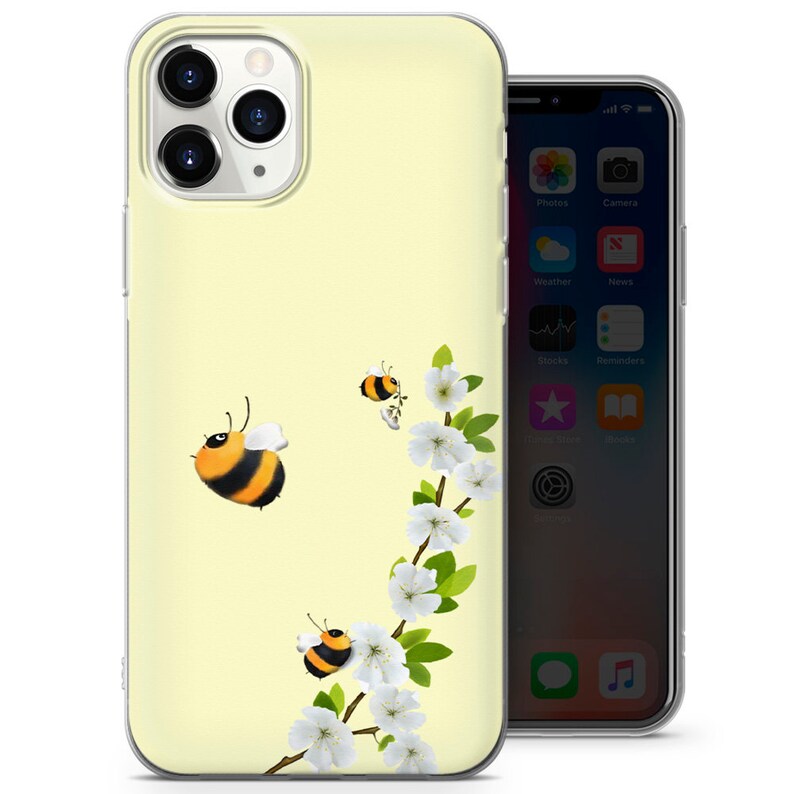 Cute Bumble Bee Phone Case Floral Pattern Bumblebee Cover - Etsy