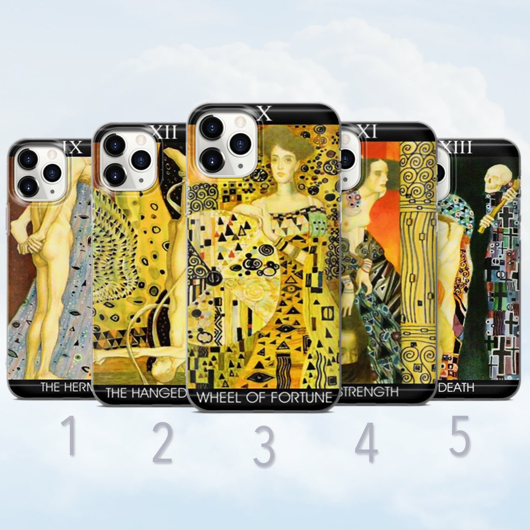 Gustav Klimt Tarot Phone Case, Hermit, Hanged Man, Strength, Death, Art ...
