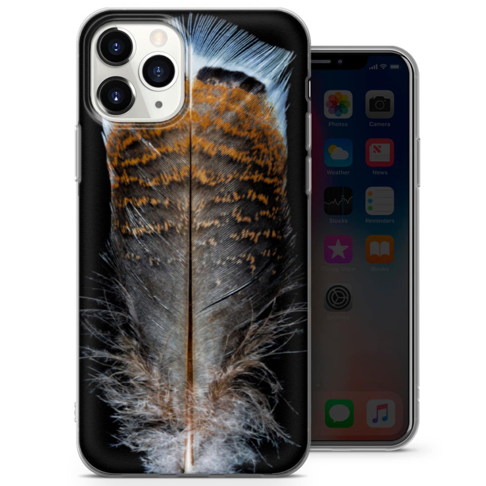 Feathers Phone Case Colorful Feather Pattern Cover Fits | Etsy