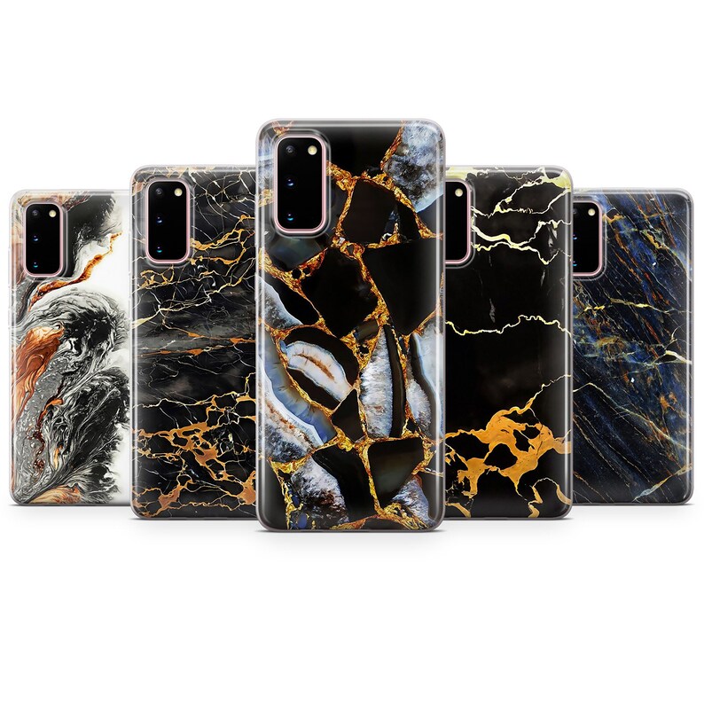 Black Marble Phone Case, Classic Aesthetic Pattern Cover - Fits iPhone ...