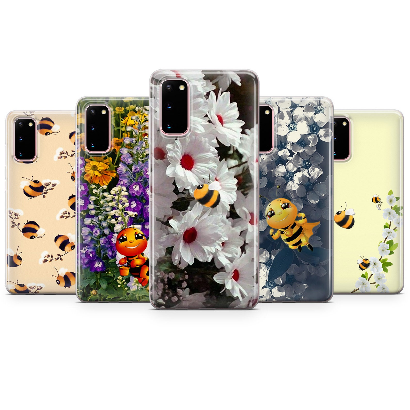 Cute Bumble Bee Phone Case Floral Pattern Bumblebee Cover | Etsy