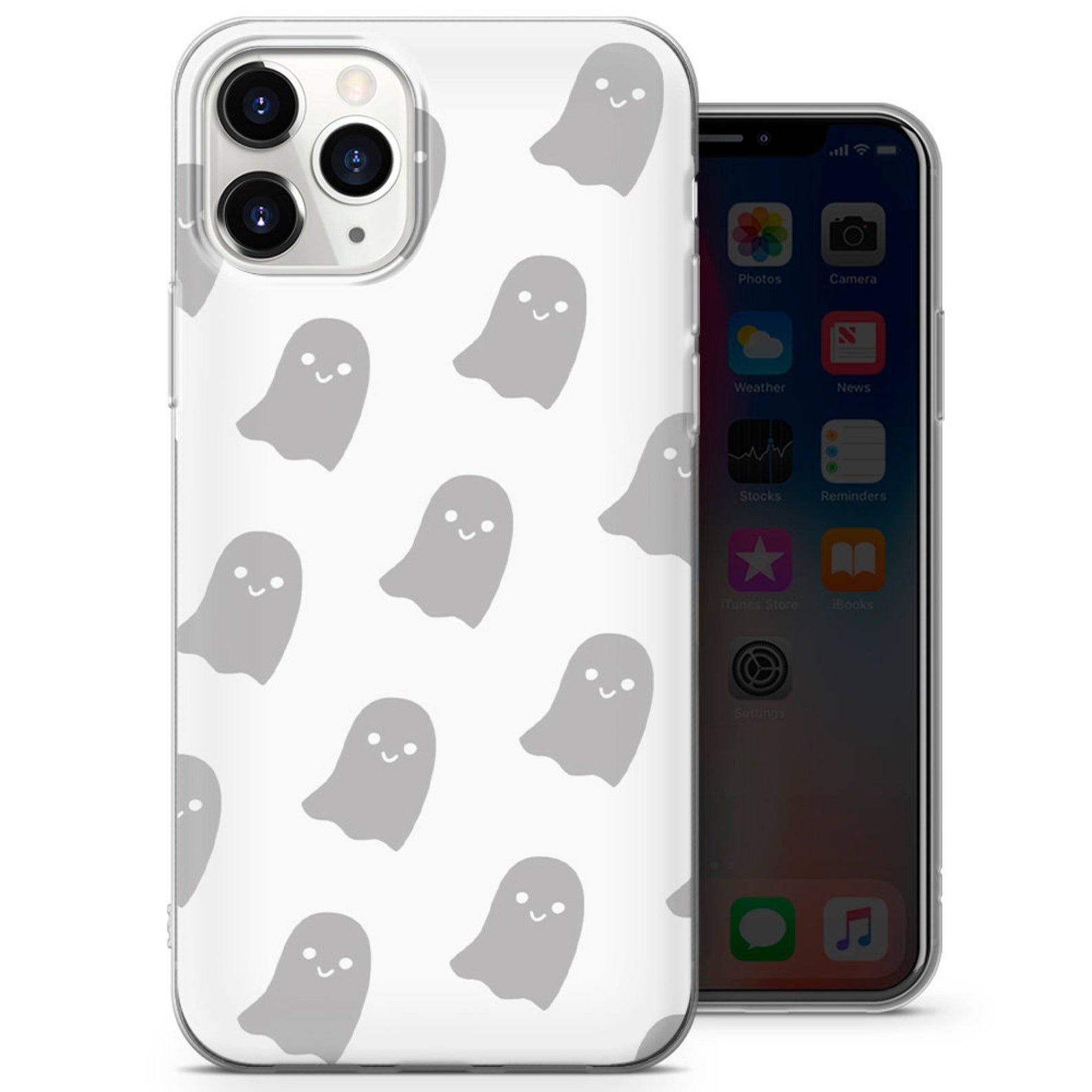 Cartoon Ghosts Phone Case, Cute Halloween Pattern Cover | Fits iPhone 7 ...