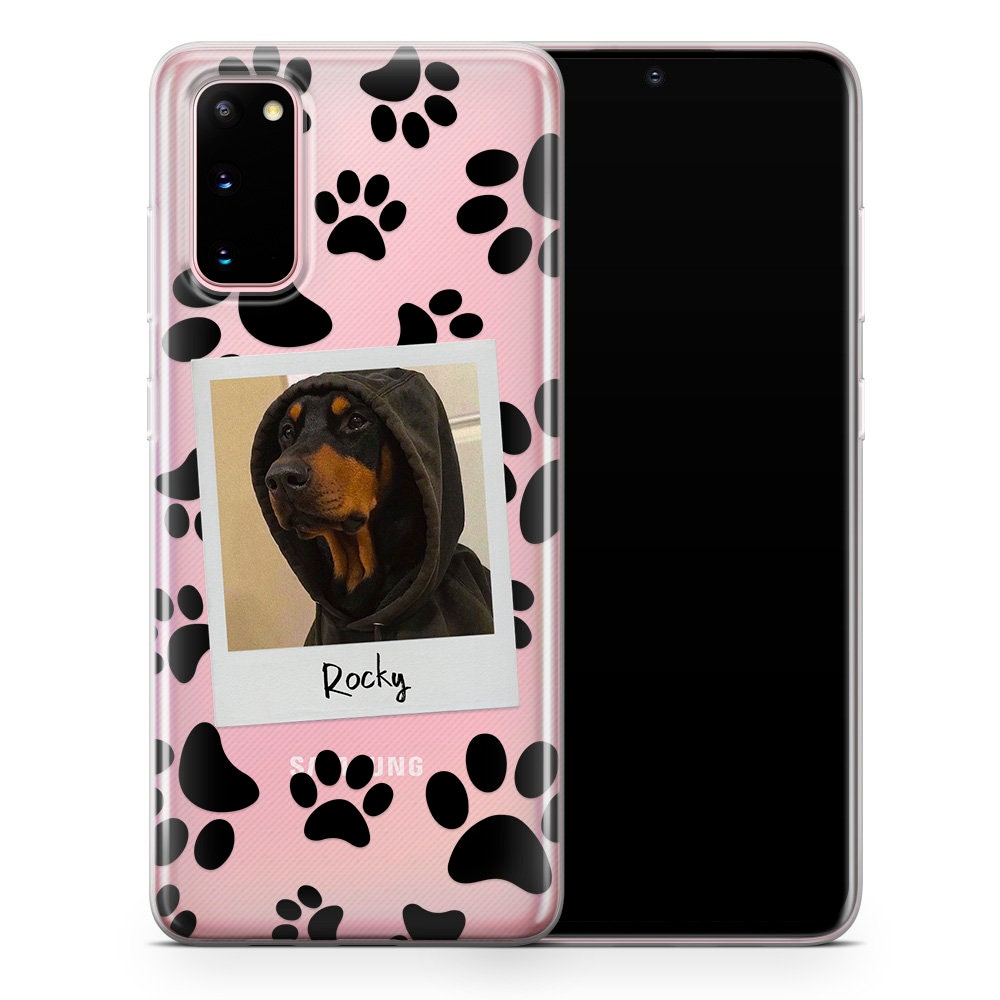 Personalized Pet Clear Phone Case, Cute Paws, Dog, Cat, Gift Idea ...