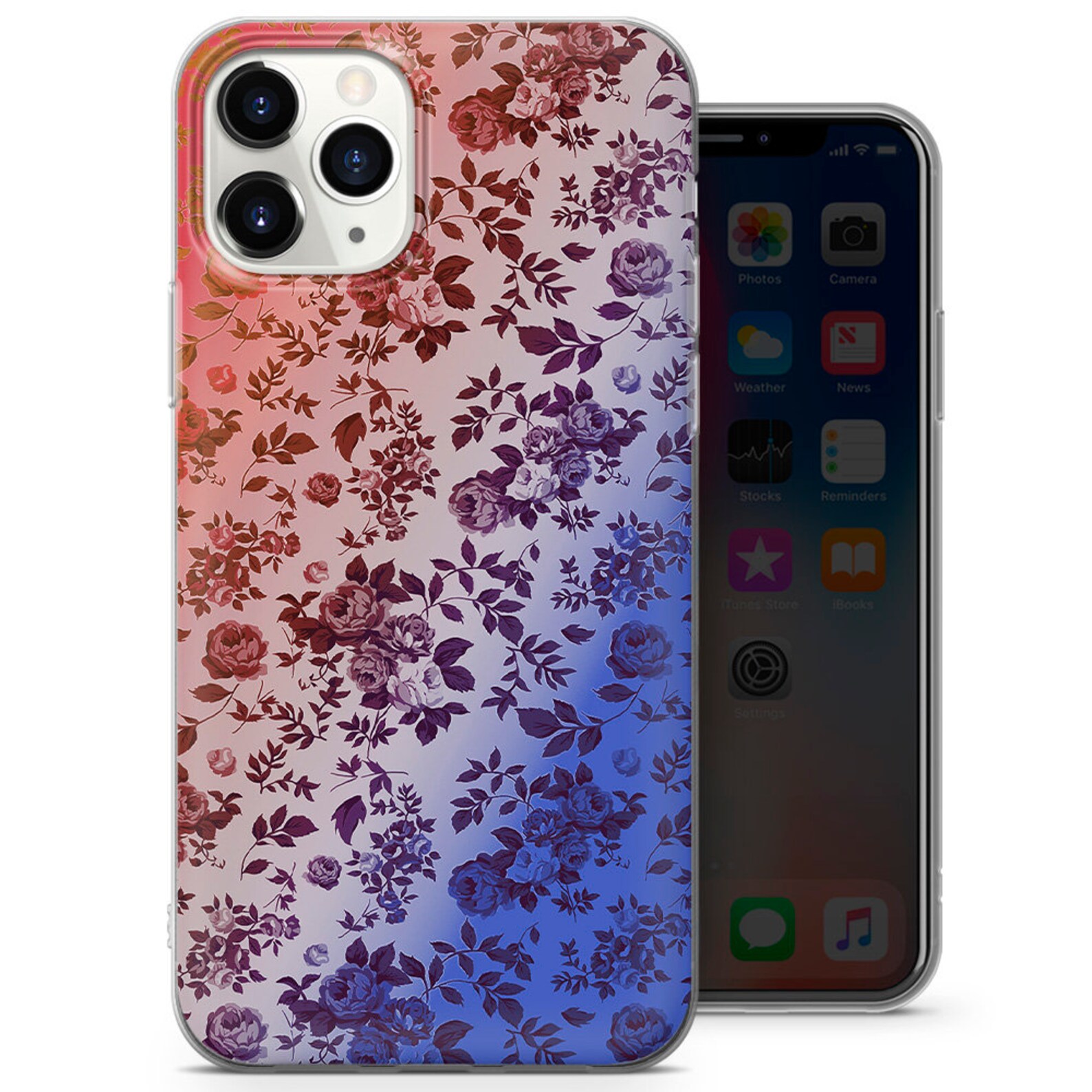 Flower Phone Case Colorful Gradient Flowers Chic Cover iPhone | Etsy