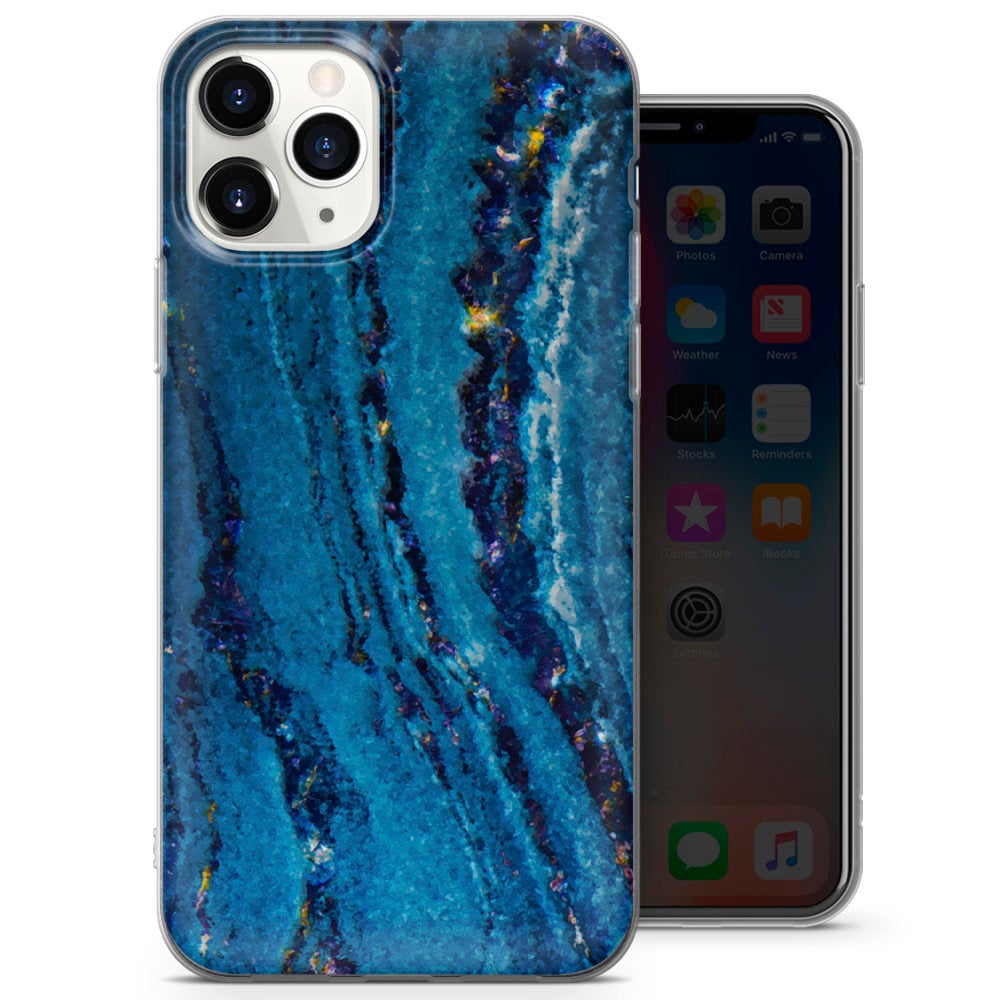 Blue Marble Phone Case, Classic Pattern Aesthetic Cover - Fits iPhone 7 ...