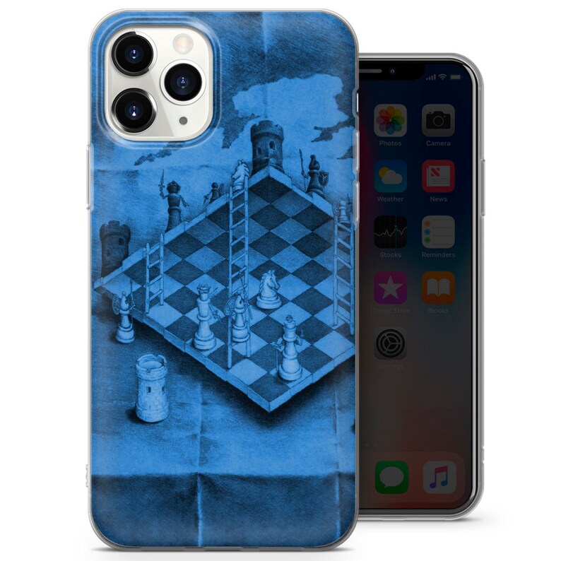 Escher Chess Phone Case, Optical Illusion, Retro Op Art Cover - Fits ...
