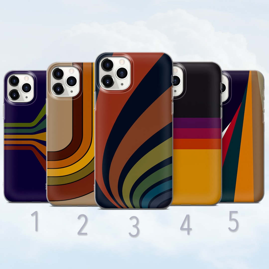 Retro Stripes Phone Case, Aesthetic Colors, Bauhaus Cover - Fits iPhone ...