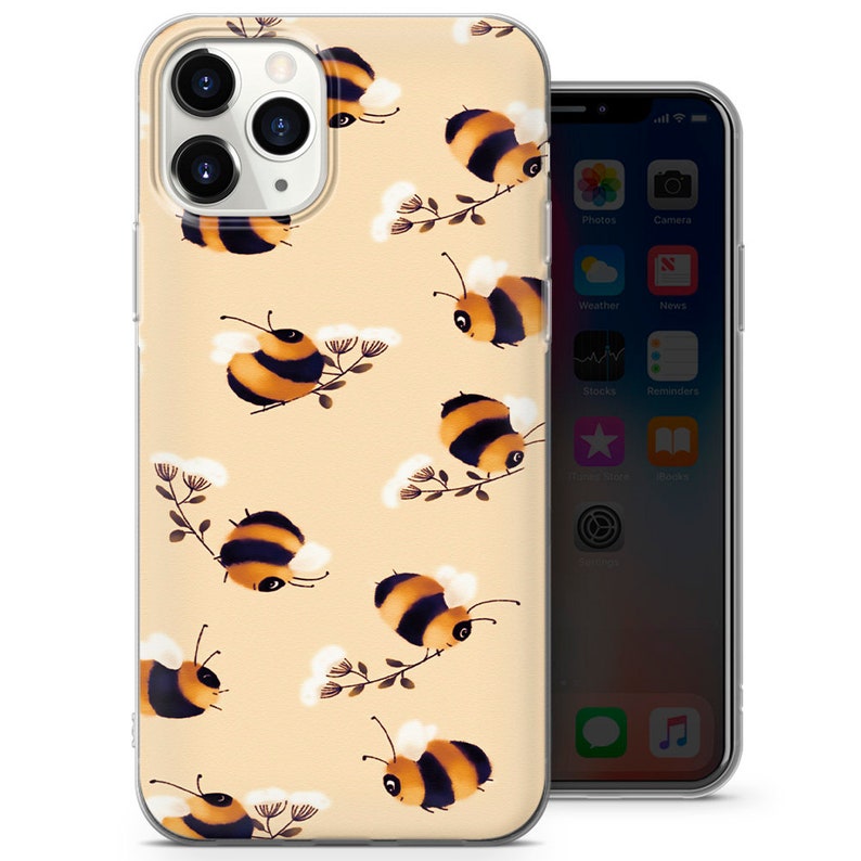 Cute Bumble Bee Phone Case Floral Pattern Bumblebee Cover - Etsy