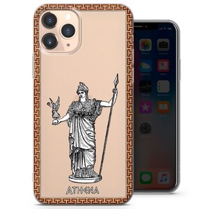 Goddess Athena Clear Phone Case, Vintage Greek Mythology Cover - Fits ...