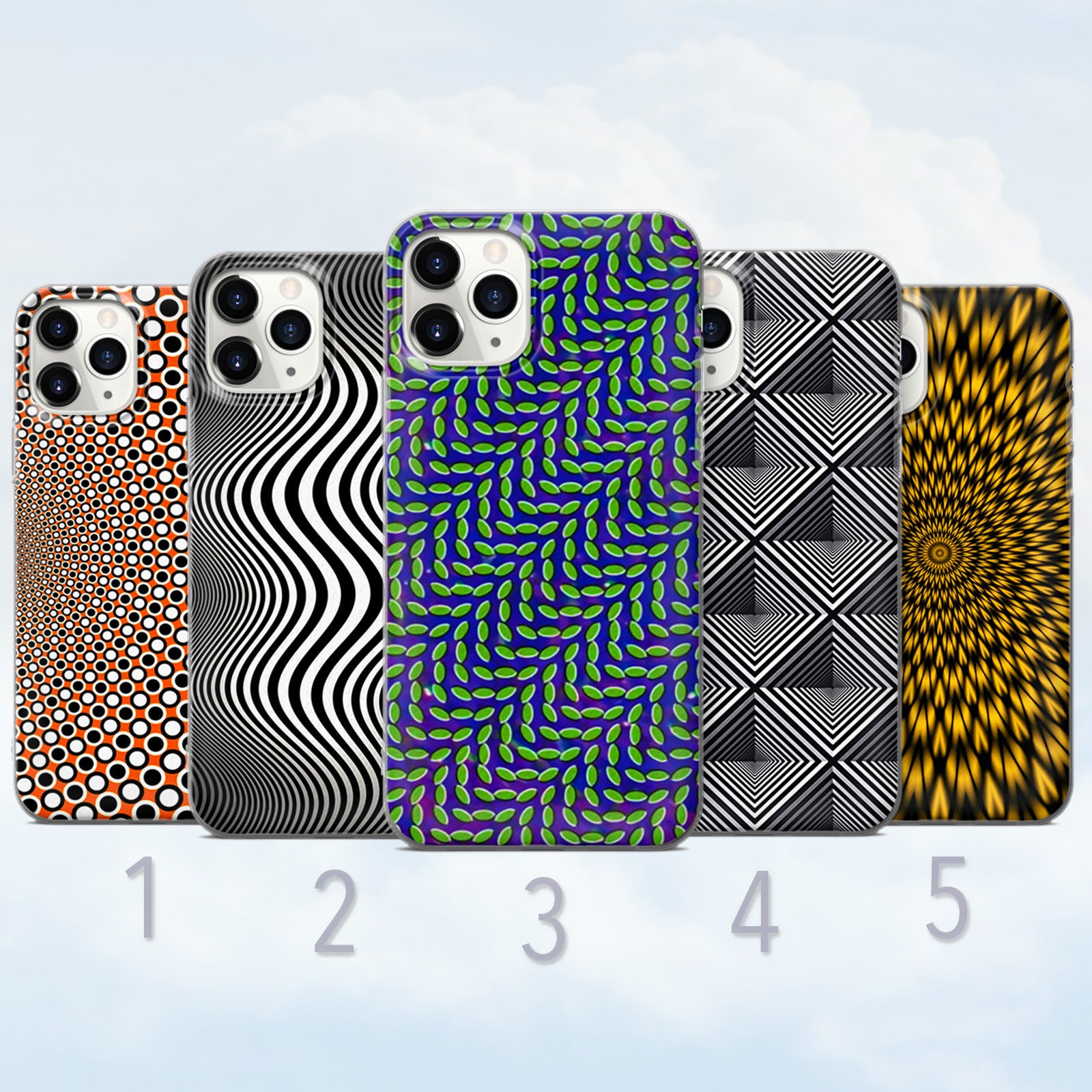 Optical Illusion Phone Case Geometric Pattern Op Art Cover - Etsy