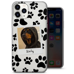 Personalized Pet Clear Phone Case, Cute Paws, Dog, Cat, Gift Idea ...